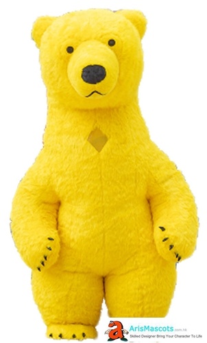 adults inflatabl suit yellow bear mascot costume for event party ...